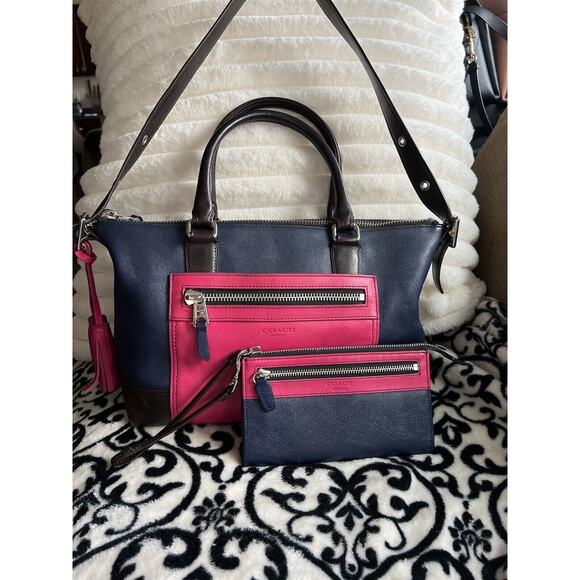 Coach | Bags | Coach Legacy Color Block Pinkblue Leather Molly 2134 ...